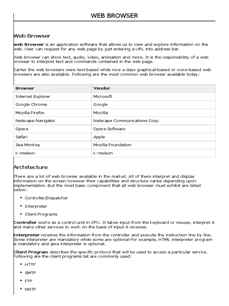 Html Web Browsers Pdf World Wide Web Internet And Web 