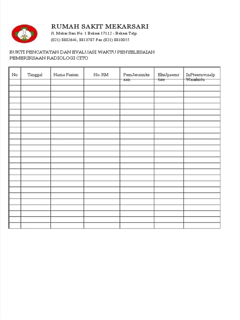 PDF Bukti Pencatatan Dan Evaluasi Waktu Penyelesaian Cito | PDF