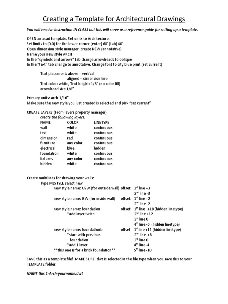 Creating A Template For Architectural Drawings | PDF | Design | Printing