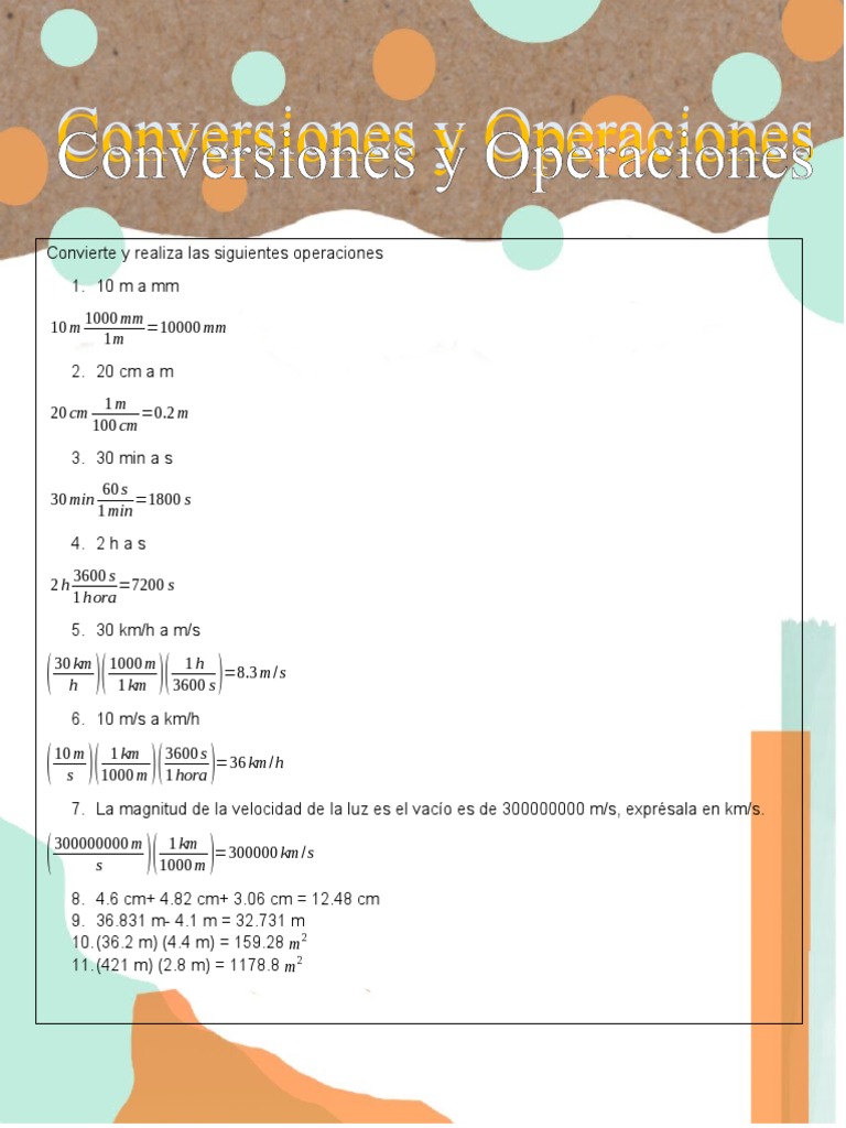 Conversiones y Operaciones | PDF