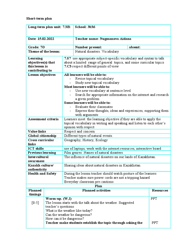 Lesson plan 1 unit7. 7 ә | PDF | Learning | Educational Technology