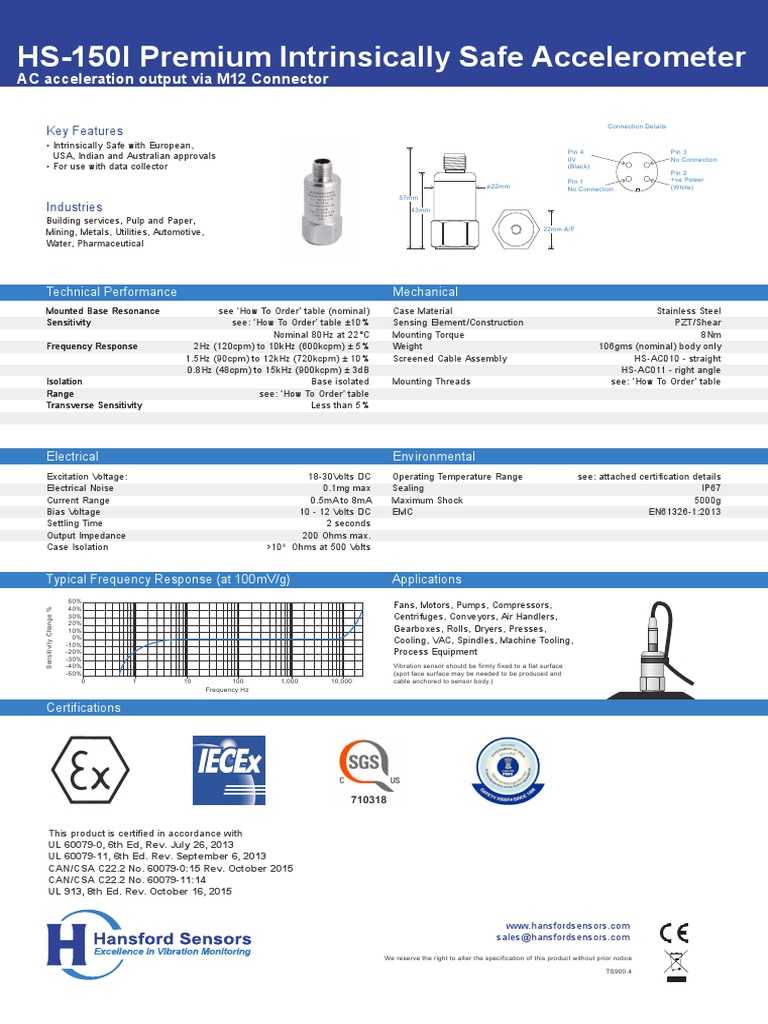 Hansford HS 150i M12 | PDF | Alternating Current | Accelerometer