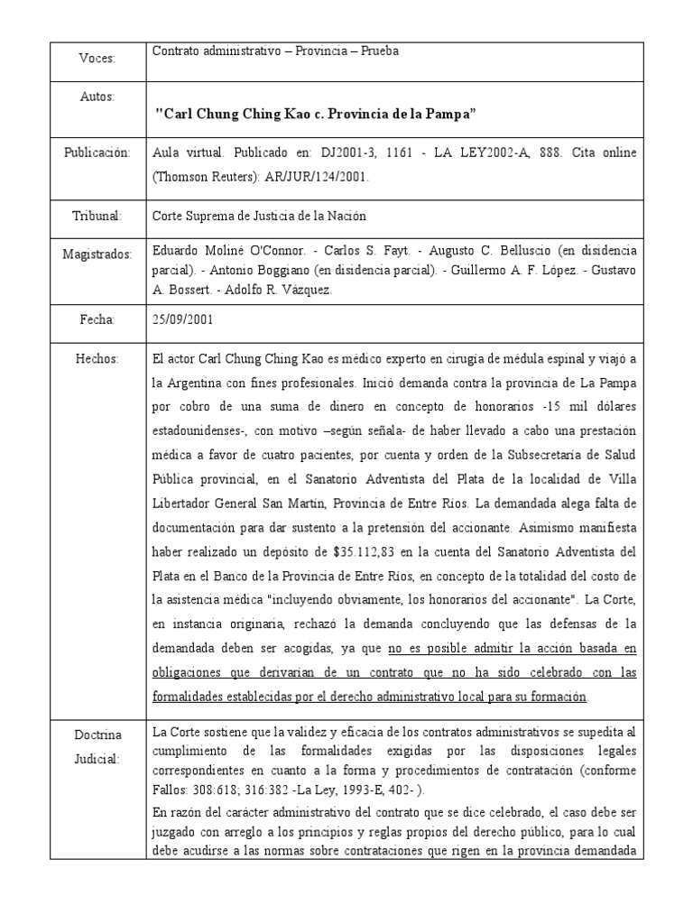 Demanda de Chung Ching contra La Pampa | PDF | Gobierno | Justicia