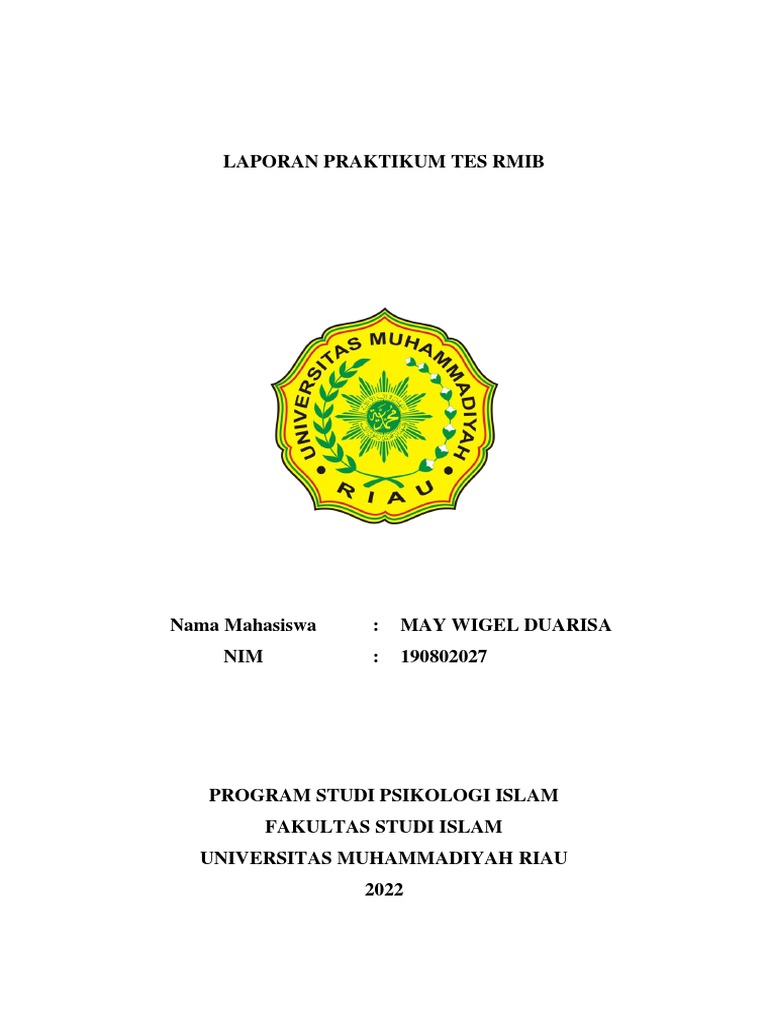 Laporan Praktikum Tes Rmib Wigel | PDF
