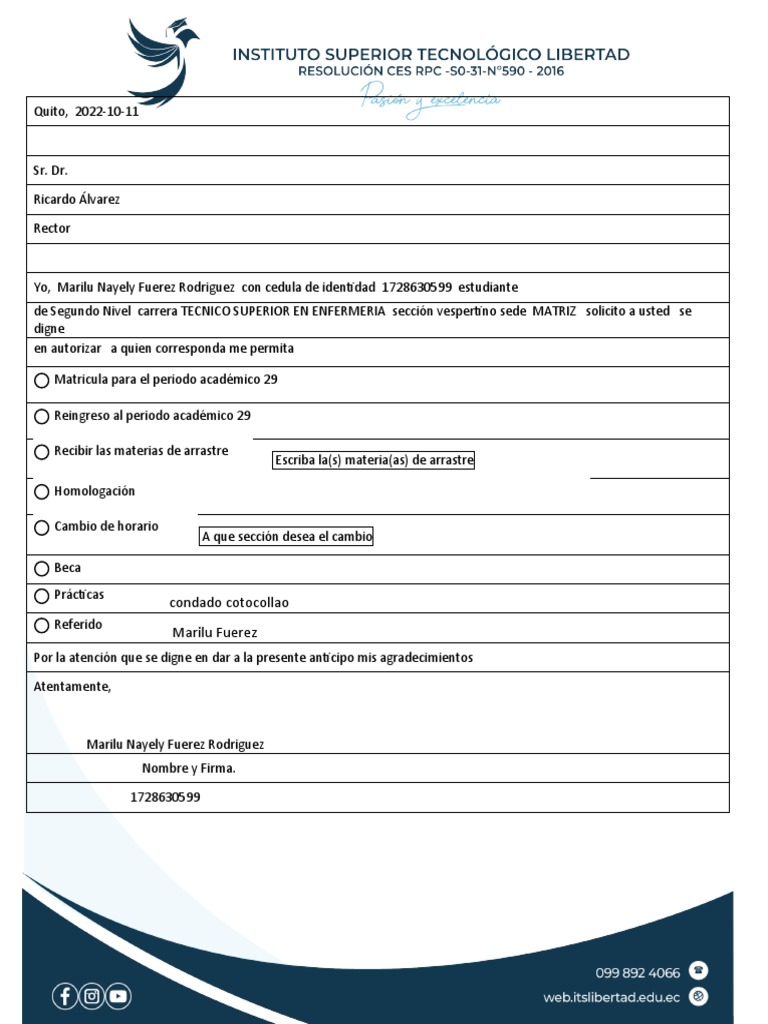 Solicitud General p29 | PDF