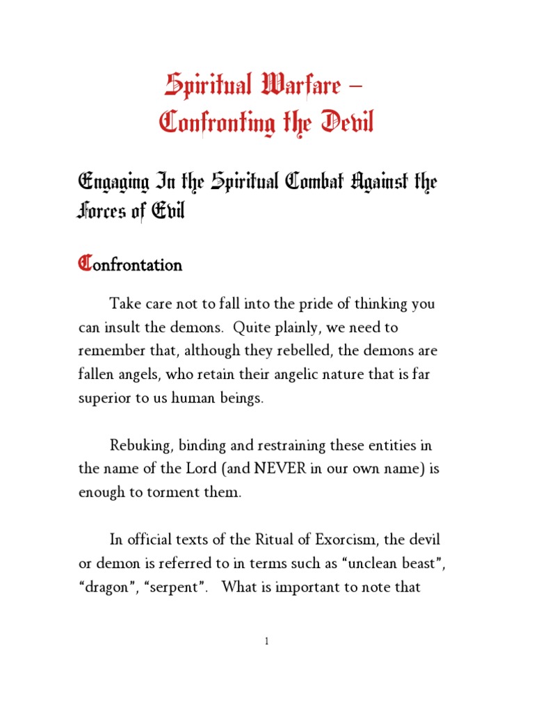 Spiritual Warfare - Confronting The Devil | PDF