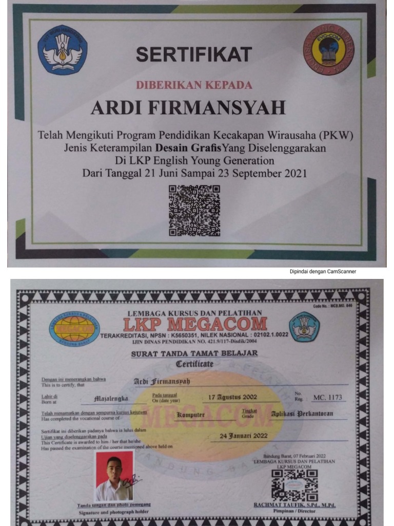 Sertifikat Ardi | PDF