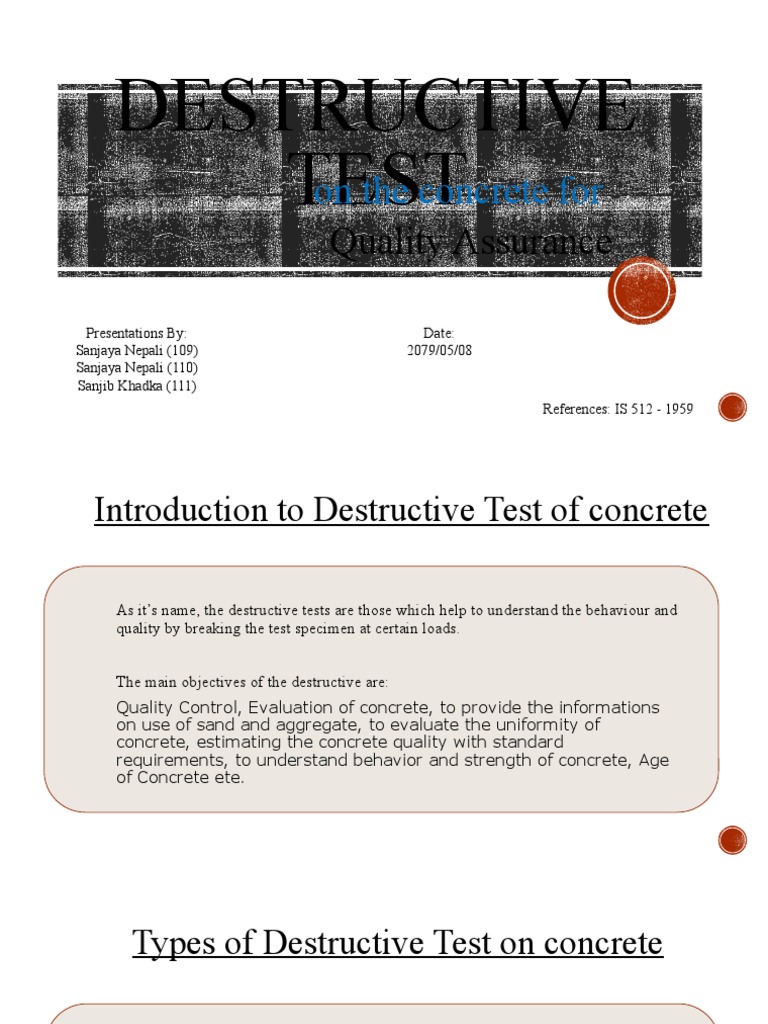 Destructive Testing Methods for Concrete | PDF | Concrete | Strength Of ...
