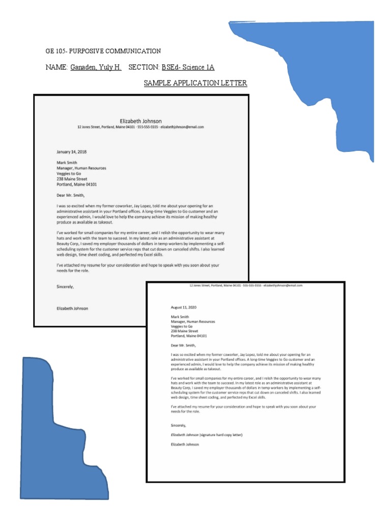 5 Sample of Application Letter | PDF