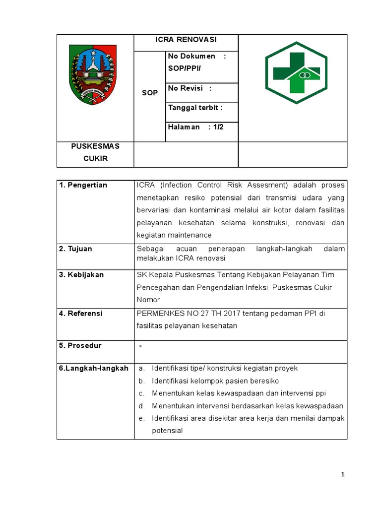 Sop Icra Renovasi | PDF