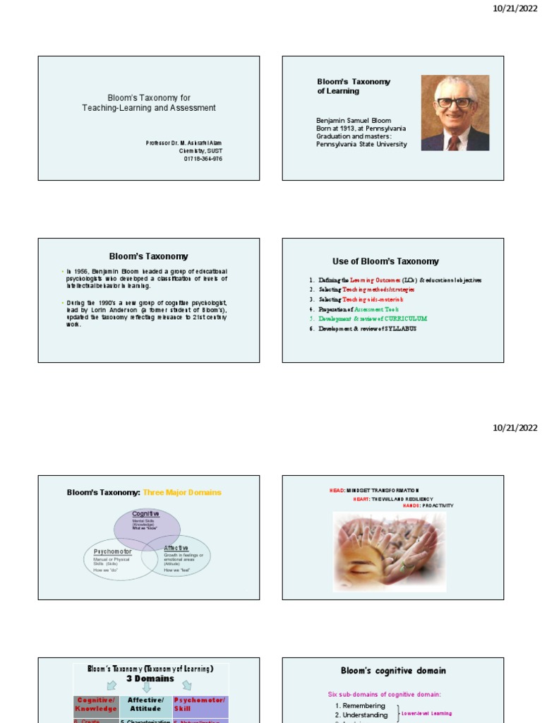 Bloom's Taxonomy | PDF | Learning | Behavior Modification