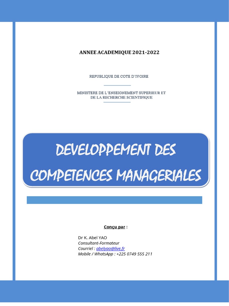 Développement Des Compétences Managériales | PDF | Direction | Compétence (Ressources humaines)