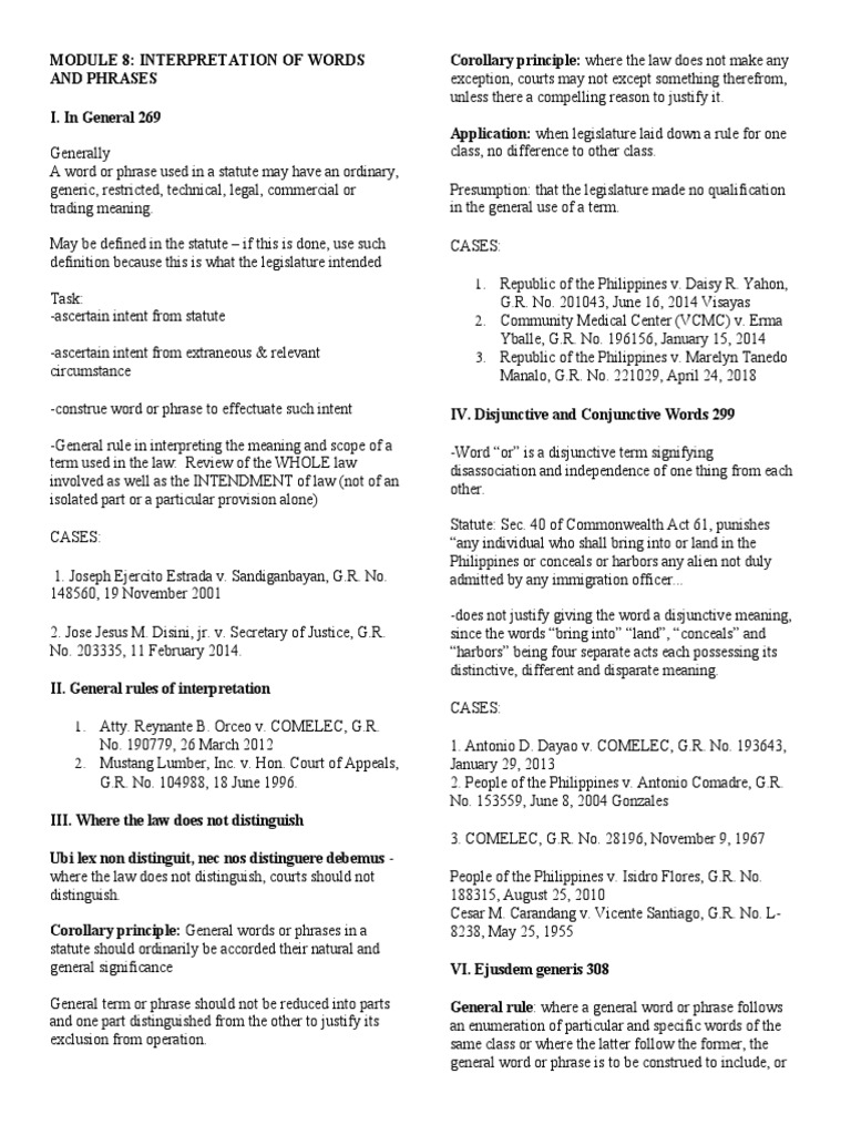 Module 8 | PDF | Statutory Interpretation | Public Law
