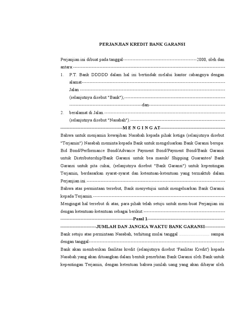 Perjanjian Kredit Bank Garansi - 12 | PDF