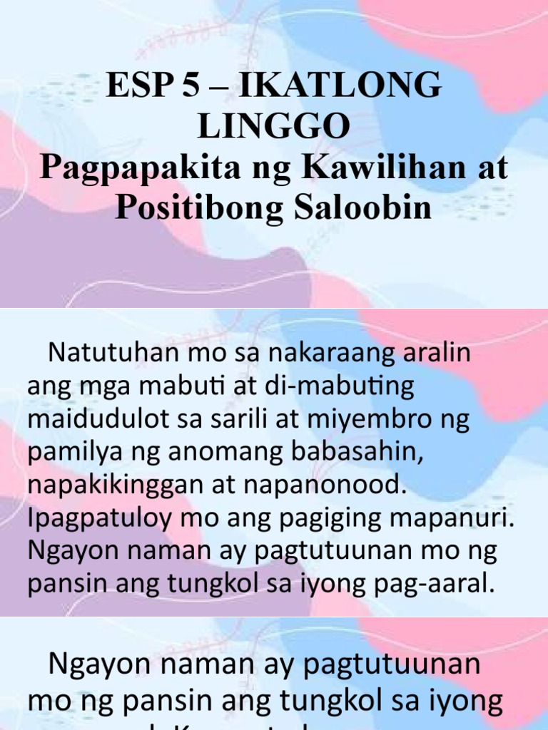 Esp 5 - Week 3 Q1 | PDF