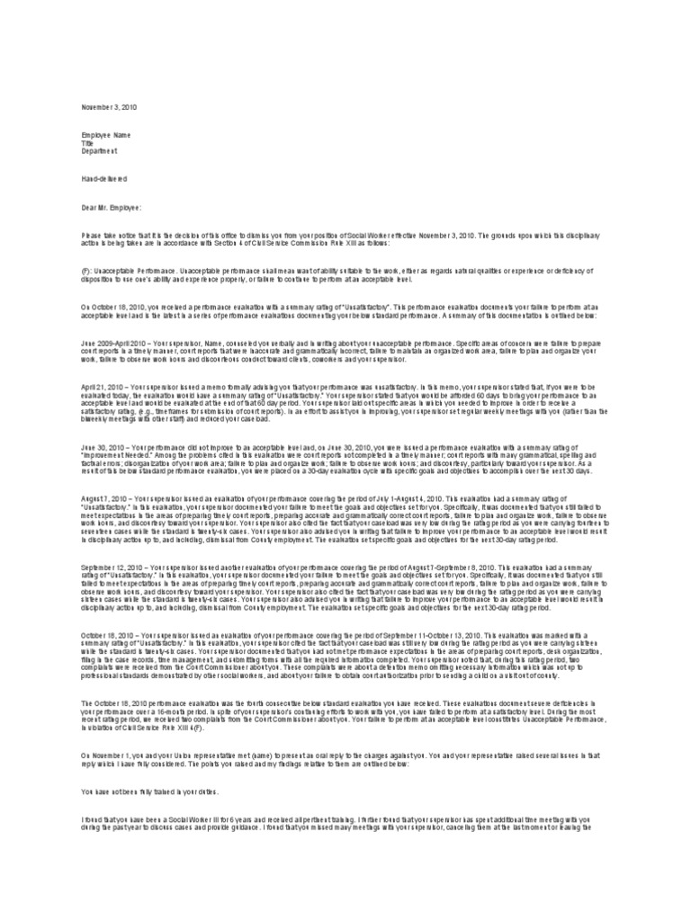 Decision Letter-Poor Performance | PDF | Performance Appraisal | Evaluation