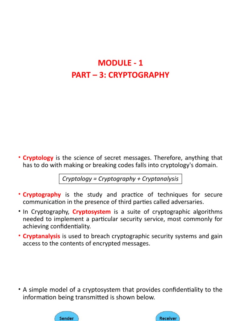 Module-1 Part-3 Cryptography | PDF | Cryptography | Encryption