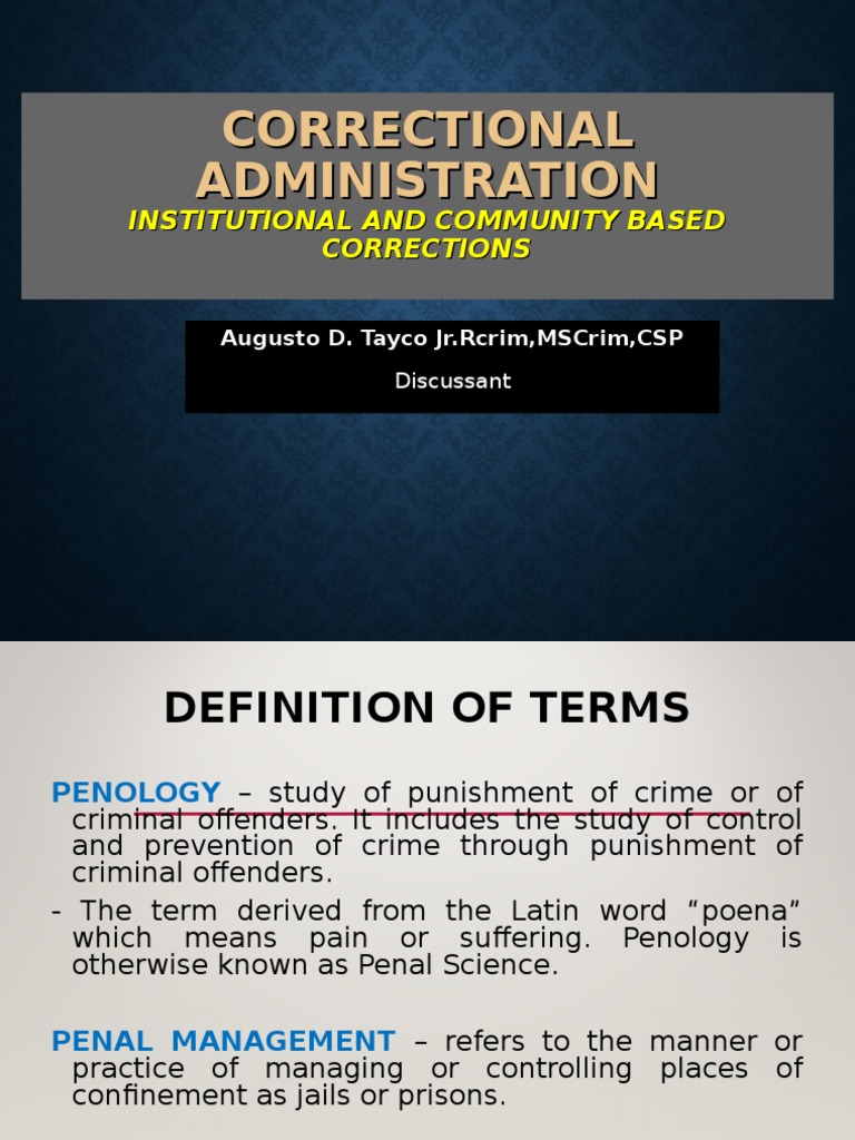 Institution Based Correction | PDF | Prison | Punishments