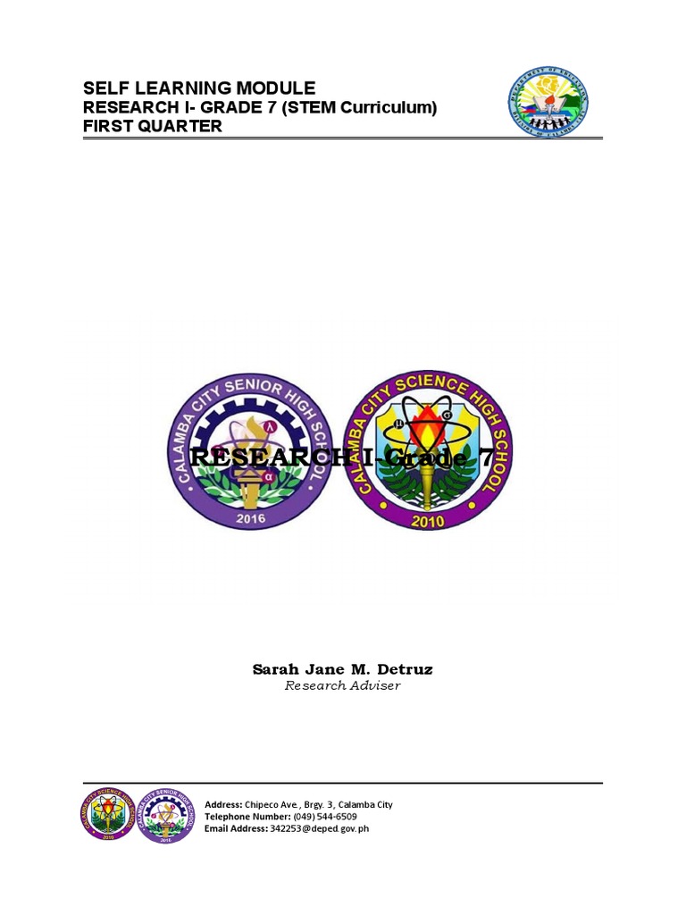 Research 7 Slm Week 1 Pdf Science Galileo Galilei