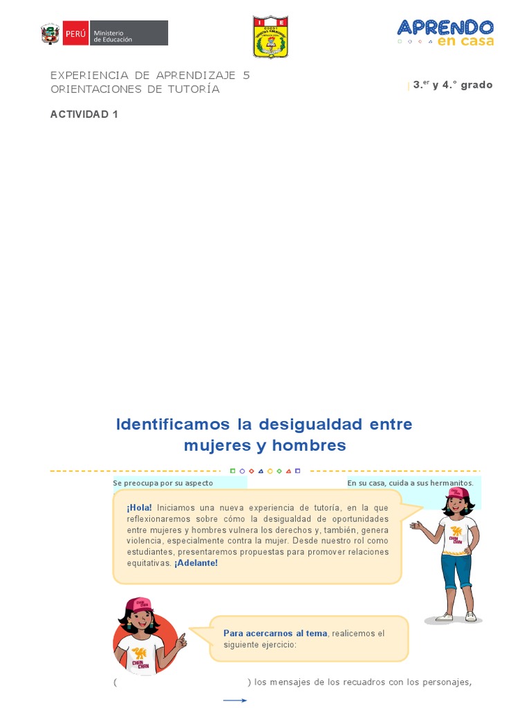 Promoviendo Igualdad de Género en Aula | PDF | Desigualdad social ...