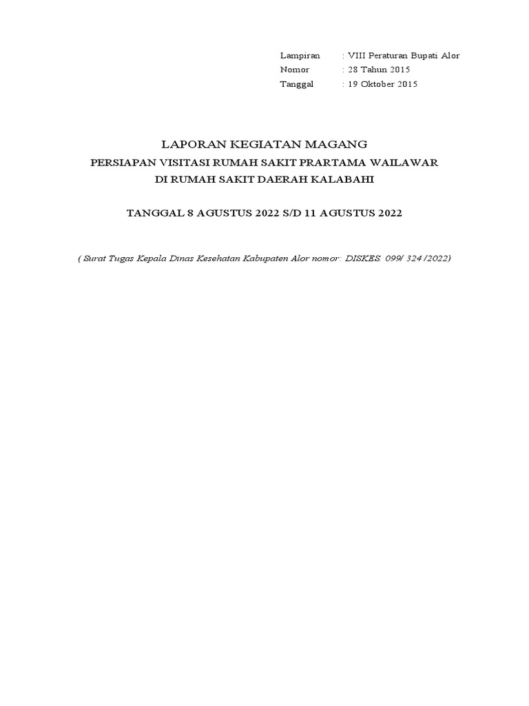 Laporan Kegiatan Magang | PDF