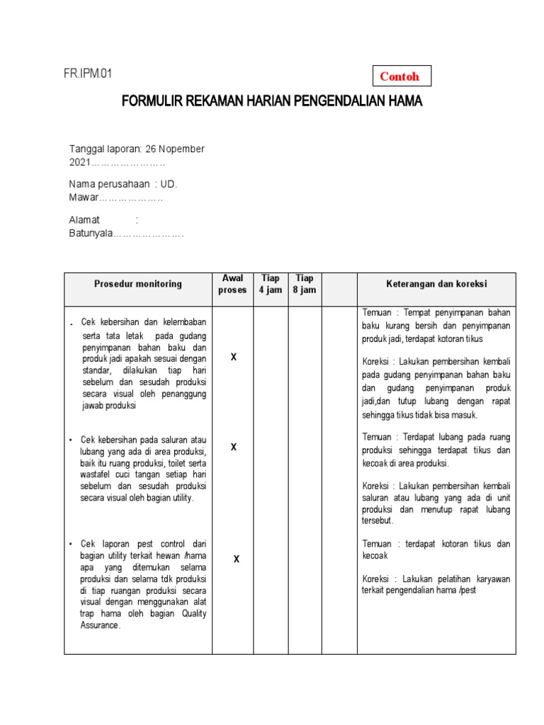Form 5 - Pengendalian Hama | PDF