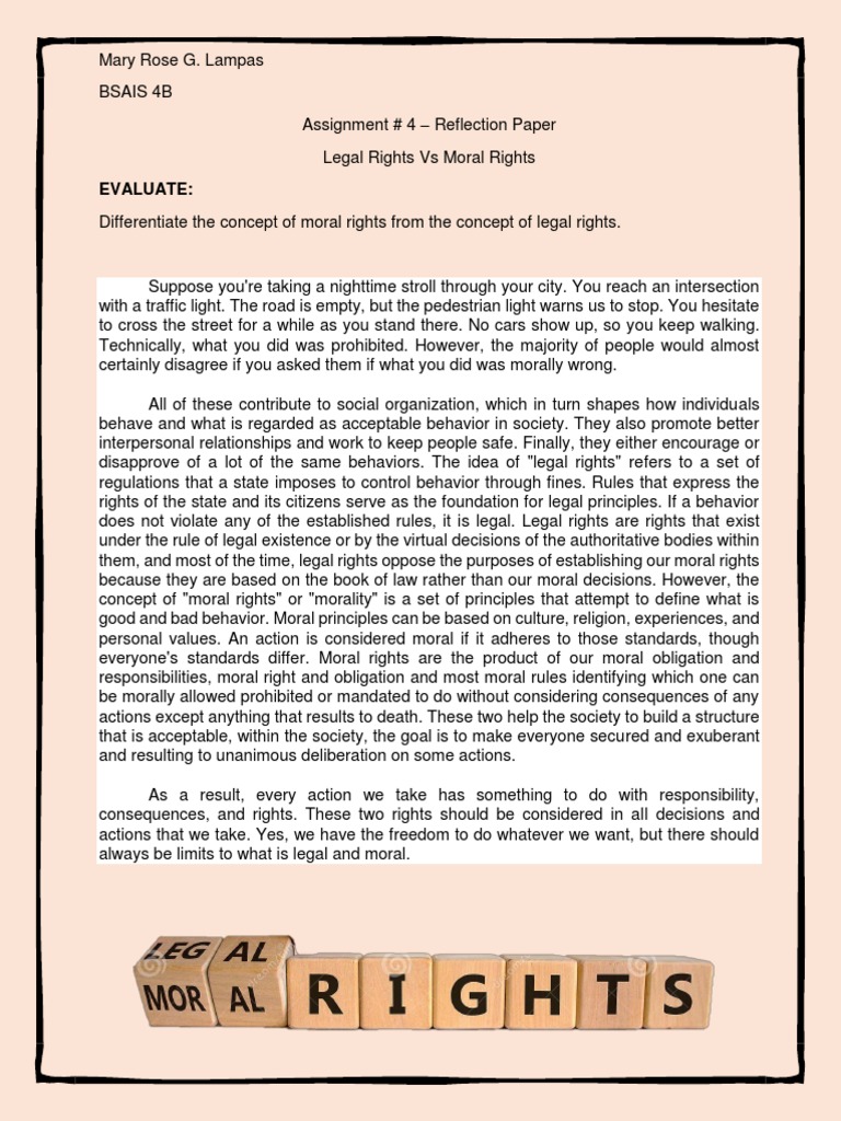 Activity 4-Reflection Paper | PDF | Rights | Morality
