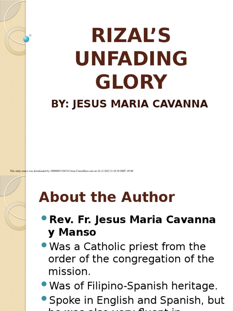 Rizal S Unfading Glory | PDF | Catholic Church | Society Of Jesus