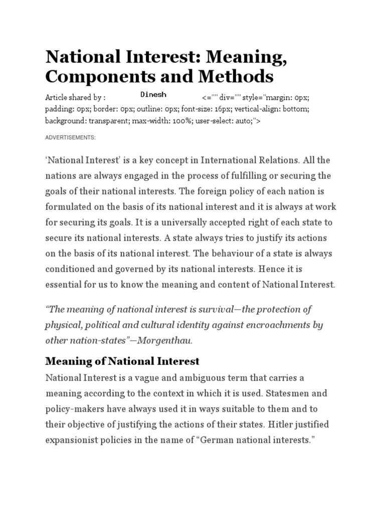 National Interest | PDF | Diplomacy | Propaganda