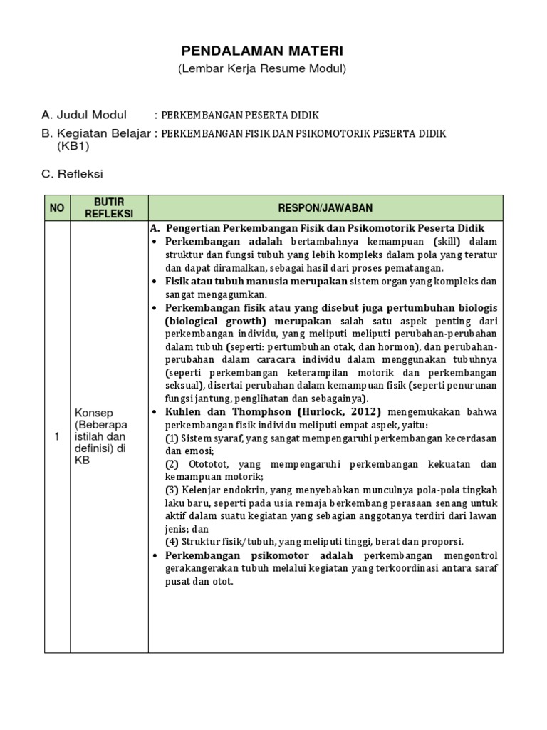 Perkembangan Fisik Peserta Didik | PDF | Karier & Perkembangan | Pengembangan Diri