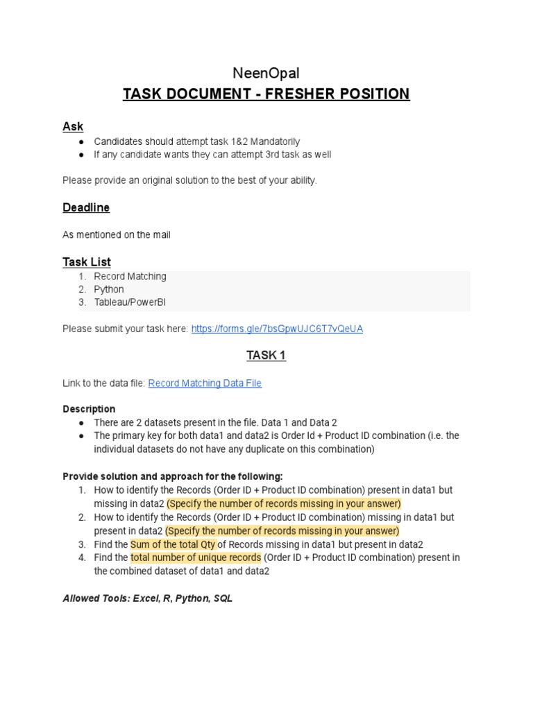 Tasks | PDF | Computer Science | Databases