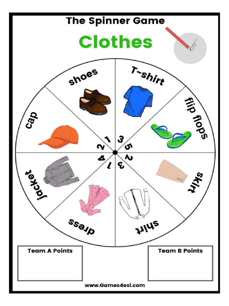 Clothes Board Game The Spinner Game | PDF