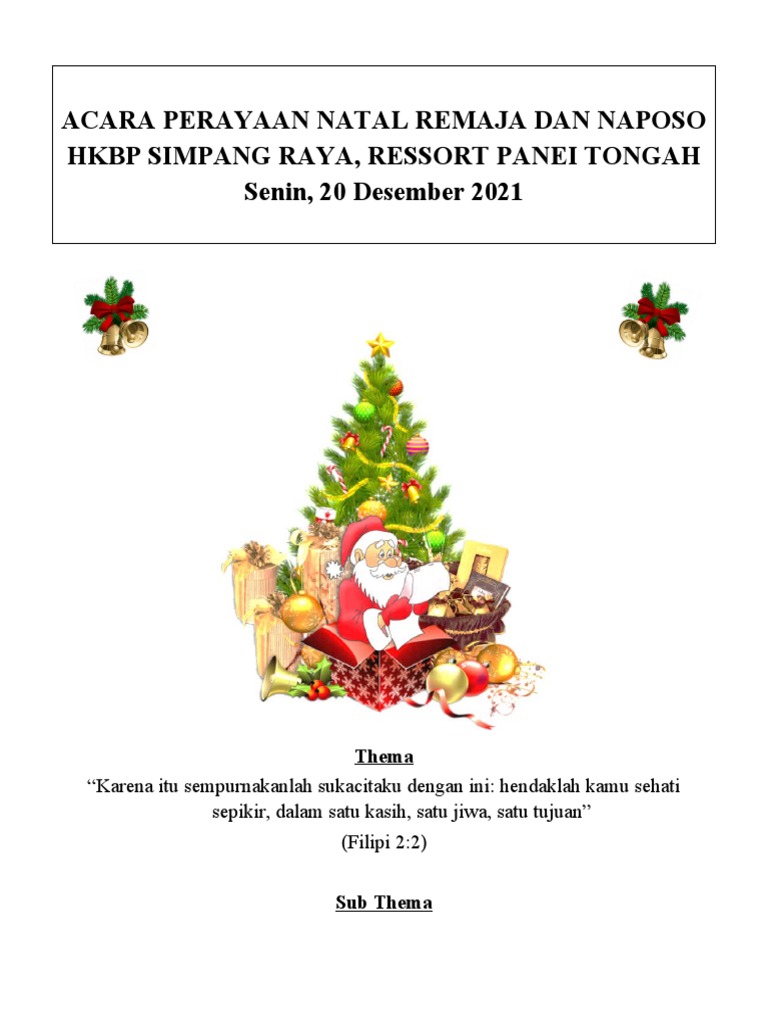 Acara Perayaan Natal Remaja Dan Naposo | PDF