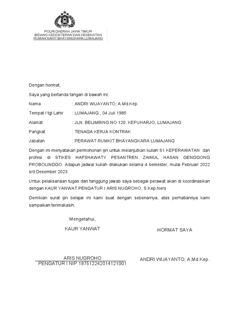 Surat Ijin Belajar | PDF