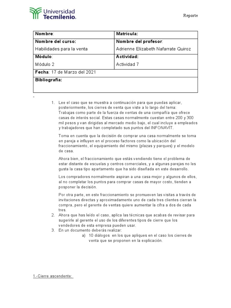 Actividad 7 Ventas Pdf