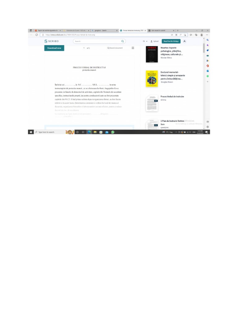 PV de Instructaj | PDF