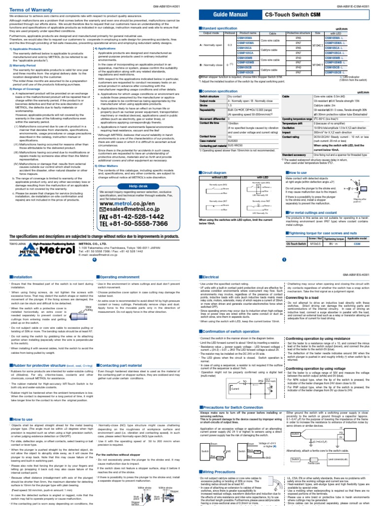 GM Ab91e CSM K001 | PDF | Switch | Power Supply