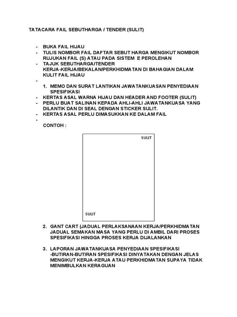 Tatacara Fail Sebutharga | PDF