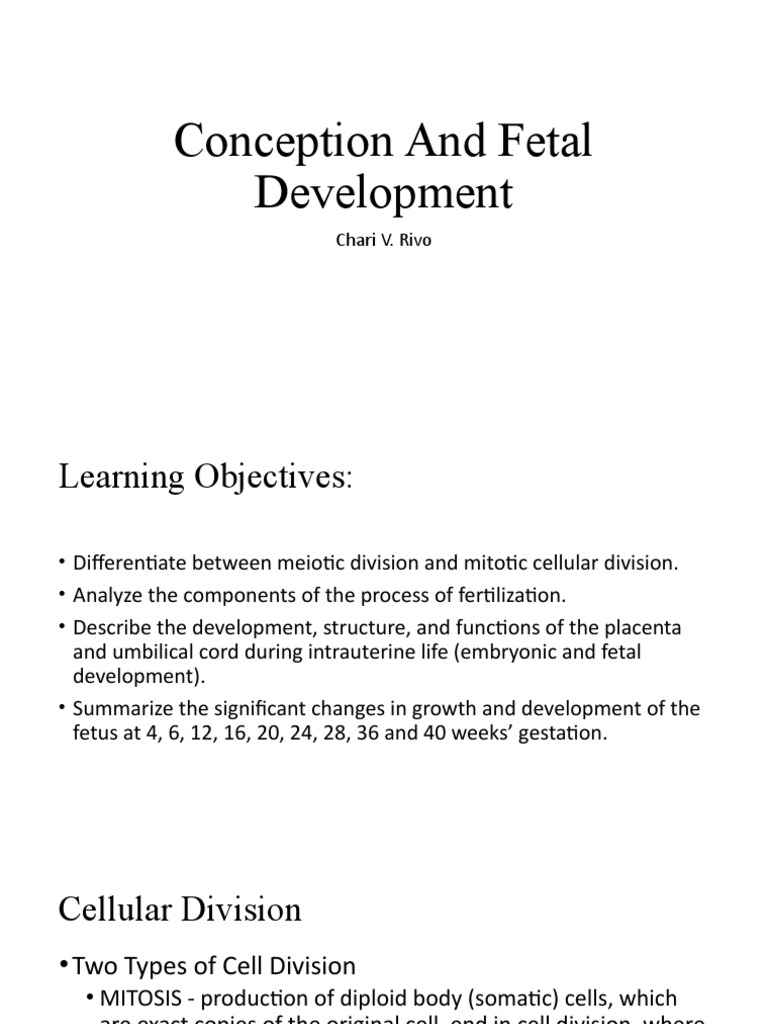 Conception and Fetal Development | PDF | Implantation (Human Embryo) | Meiosis