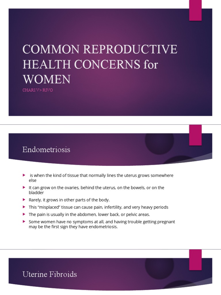 Common Female Reproductive Health Issues | PDF | Uterus | Urinary Bladder
