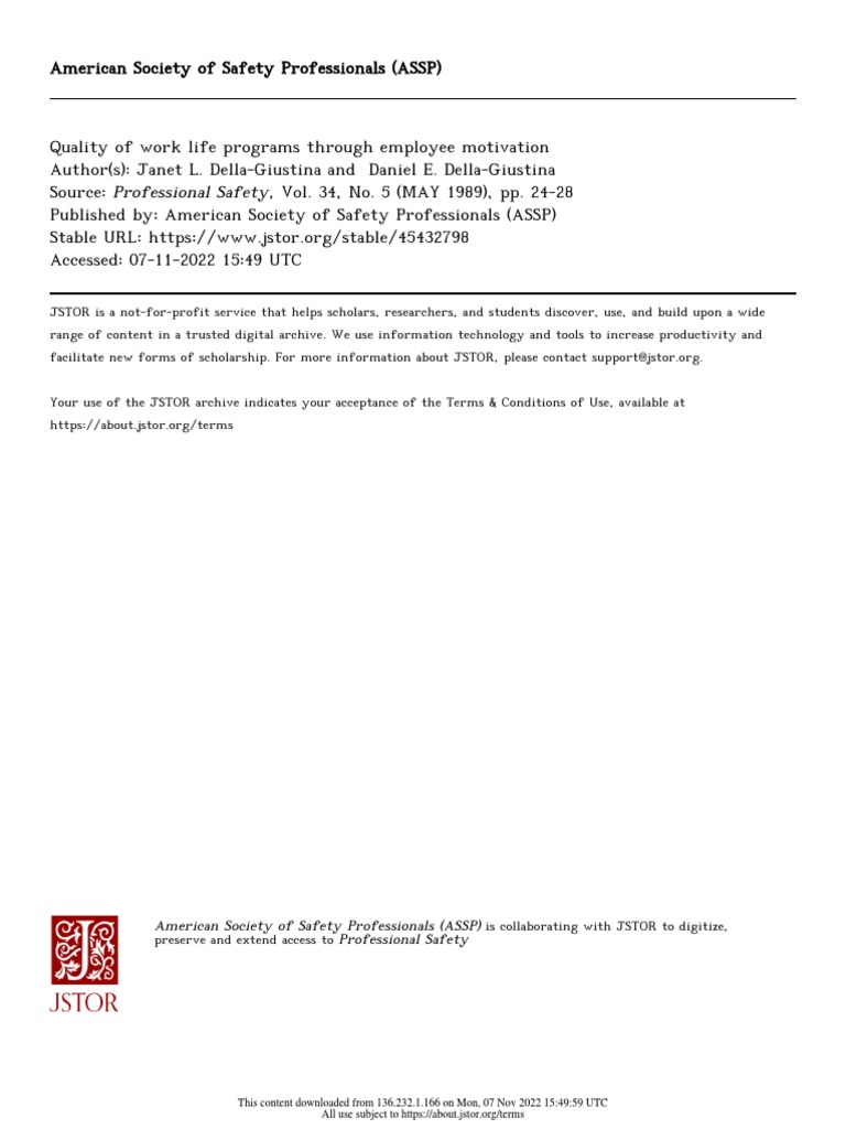 American Society of Safety Professionals (ASSP) Professional Safety ...