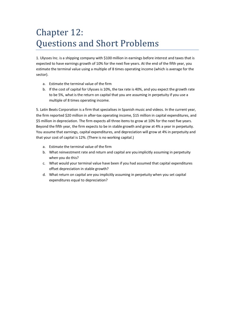 FINS2643 Week 6 Tutorial | PDF | Business