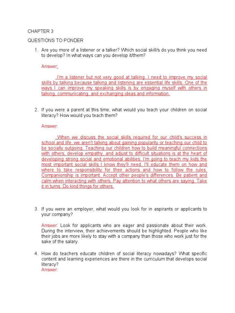 Improve social skills through communication | PDF | Literacy | Social ...