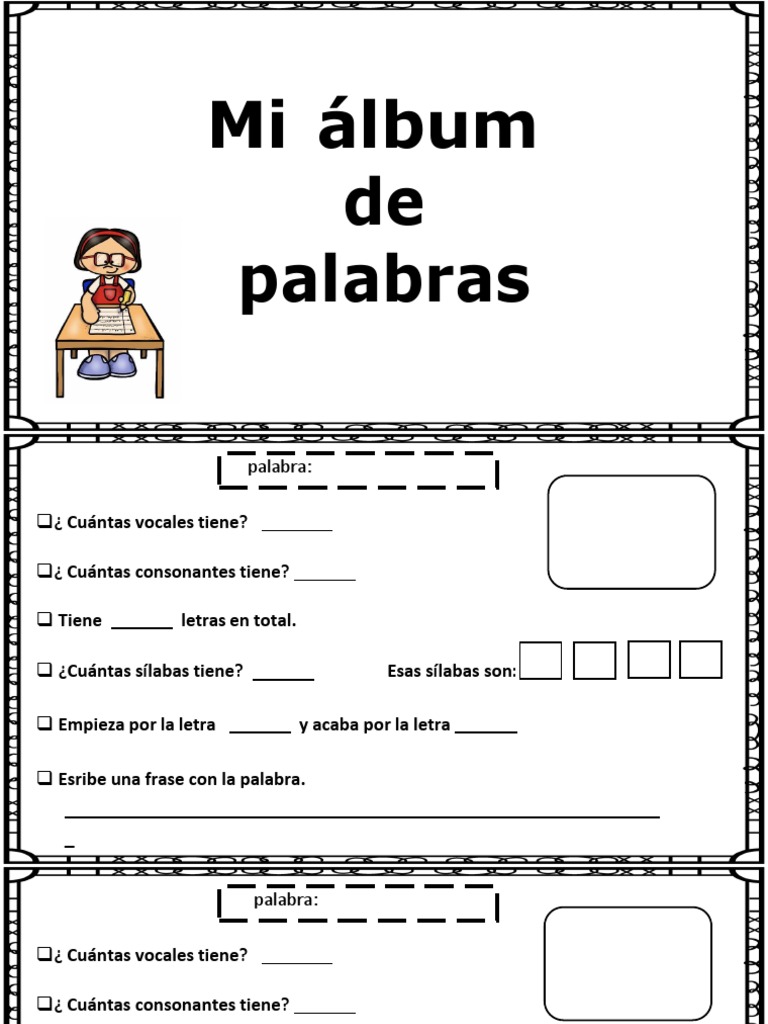 Album de Palabras | PDF | Sílaba | Vocal