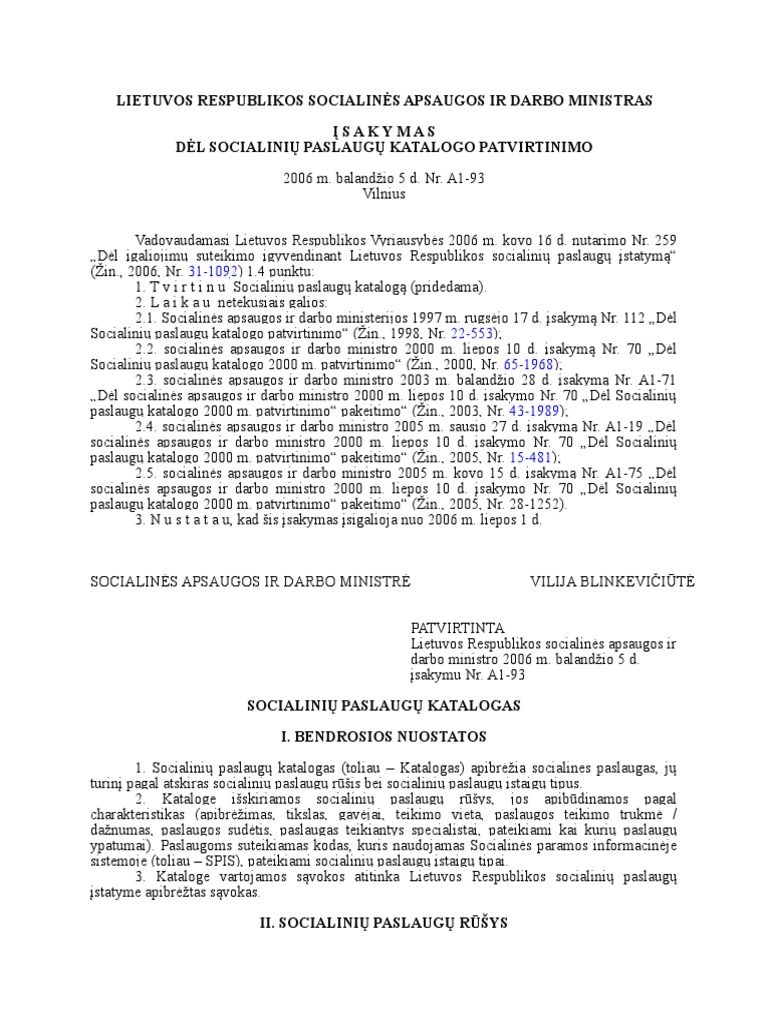 TAR.51F78AE58AC5 Socpaslaugu Istatymas | PDF