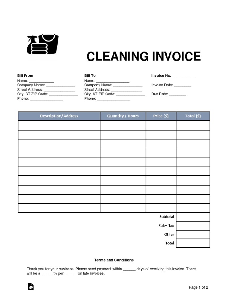 Cleaning Invoice Template | PDF | Credit Card | Payments