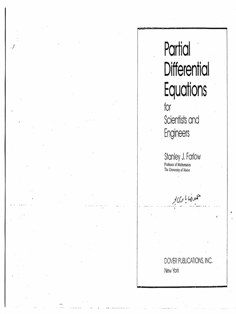 Partial Differential Equations For Scientist and Engineers by Stanley J ...
