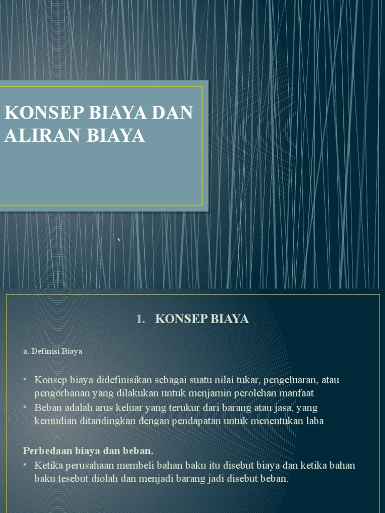 Konsep & Aliran Biaya | PDF