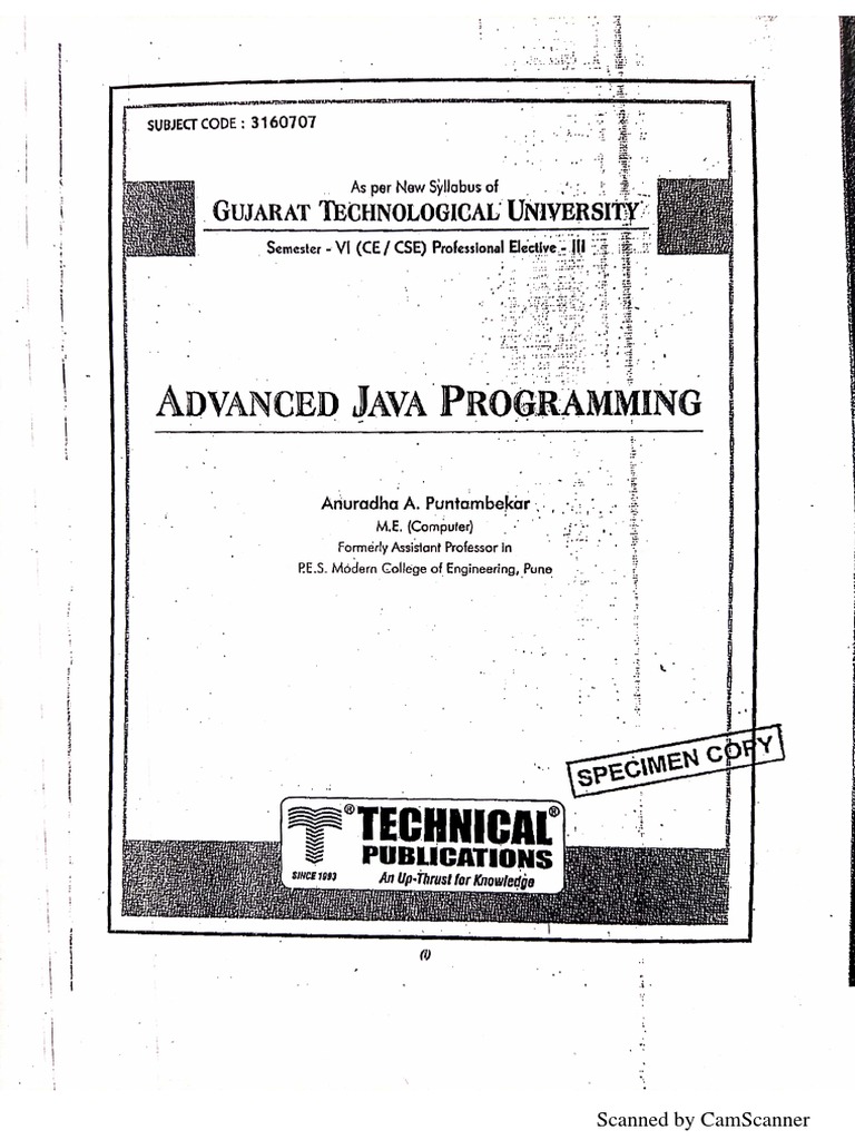 ADVANCE JAVA by Anuradha A Pontambekar | PDF