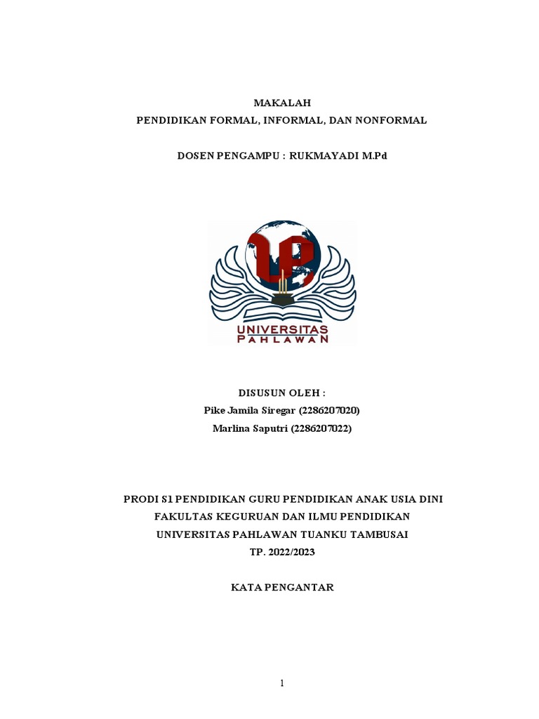 Pendidikan Formal, Informal, dan Nonformal | PDF | Karier ...